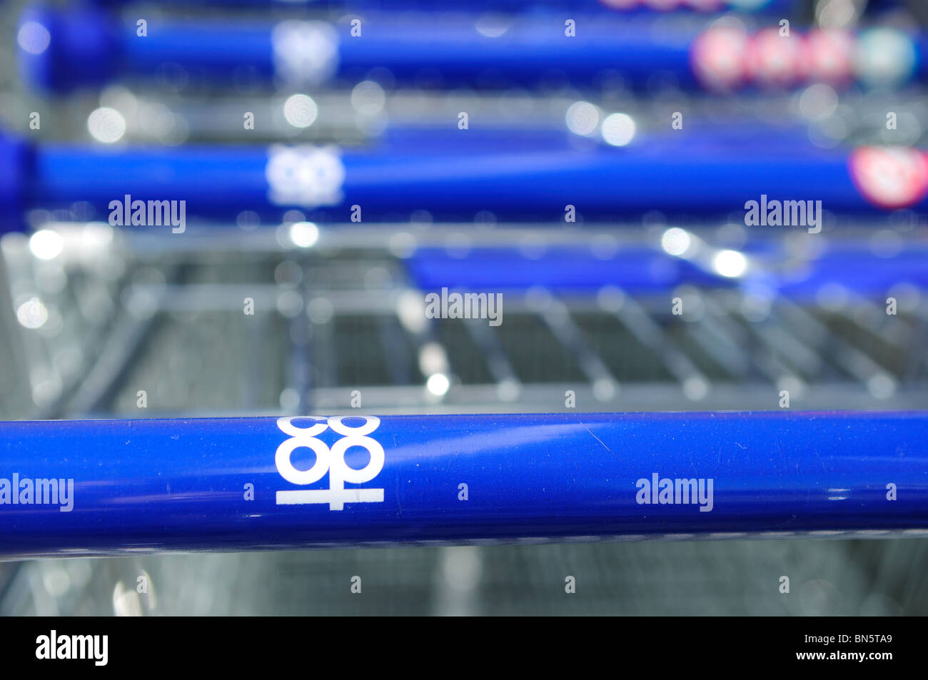 CO-OP Shopping Trolleys Stock Photo - Alamy