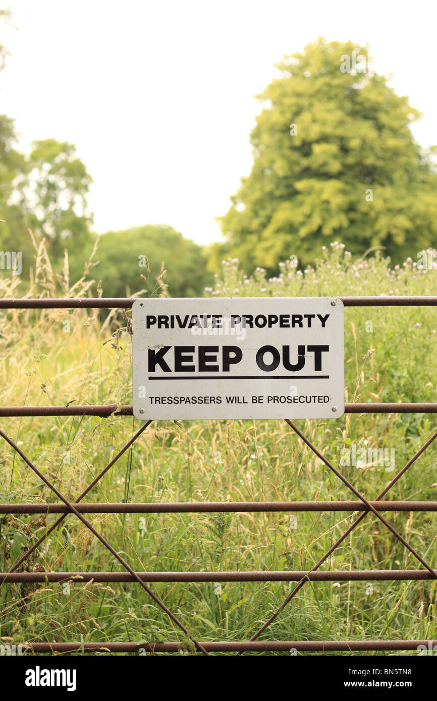 Private Property Keep Out sign trespassers will be prosecuted sign on ...