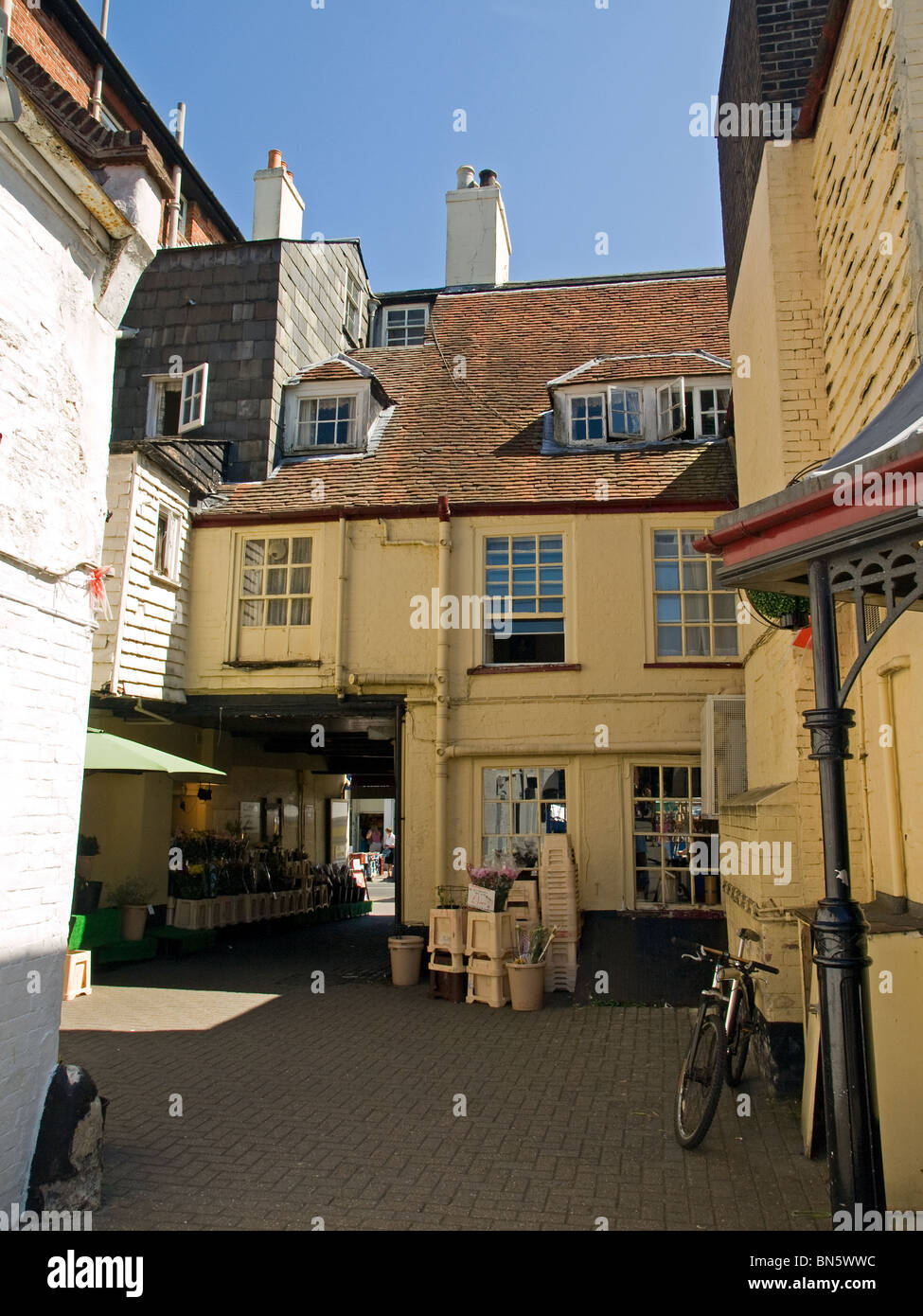 Rear of the Angel Inn Lymington High Street Hampshire England UK Stock ...
