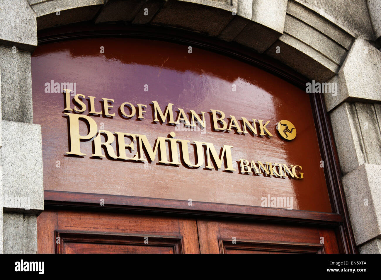 Isle of Man Premium Banking sign in Douglas, Isle of Man Stock Photo ...