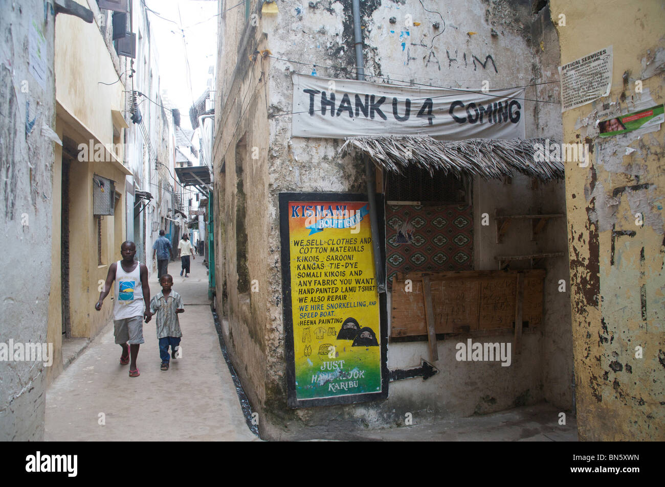 A typical street scene in Lamu Town, Kenya, East Africa Stock Photo - Alamy