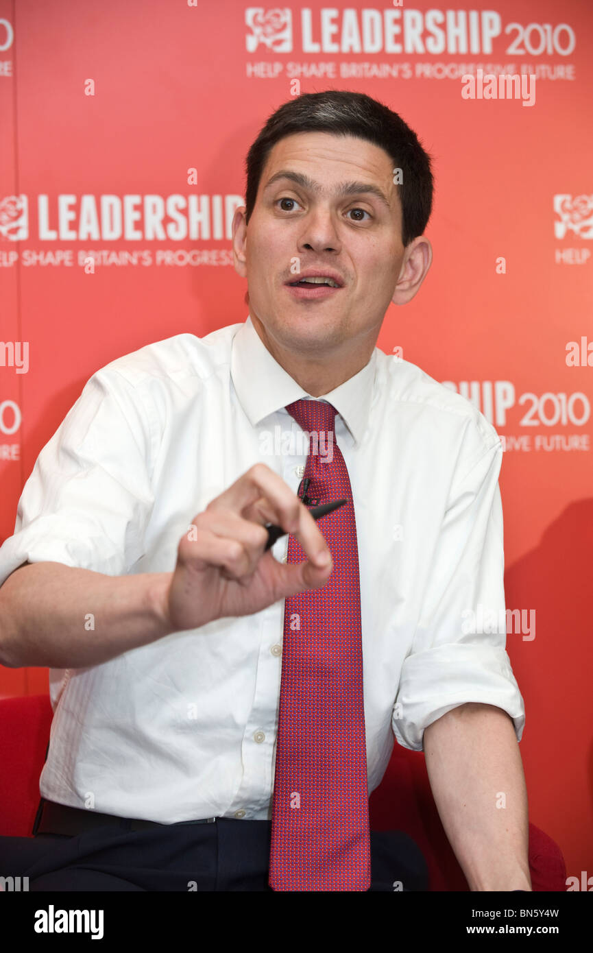 David Miliband candidate for Labour Party leadership addressing party ...