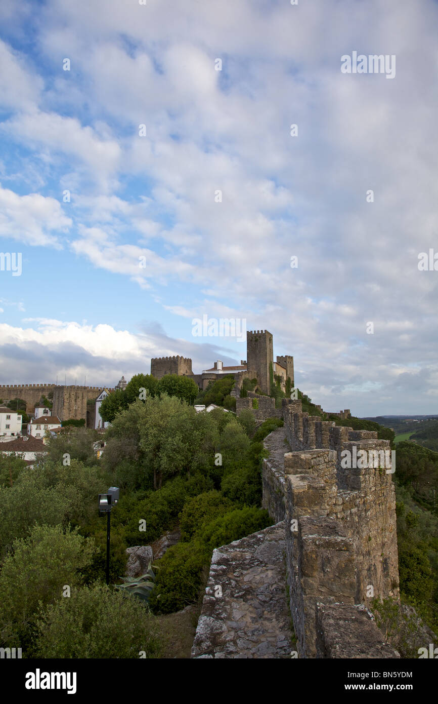 The Medieval Fortified Walled Castle Village of Obidos Stock Photo - Alamy