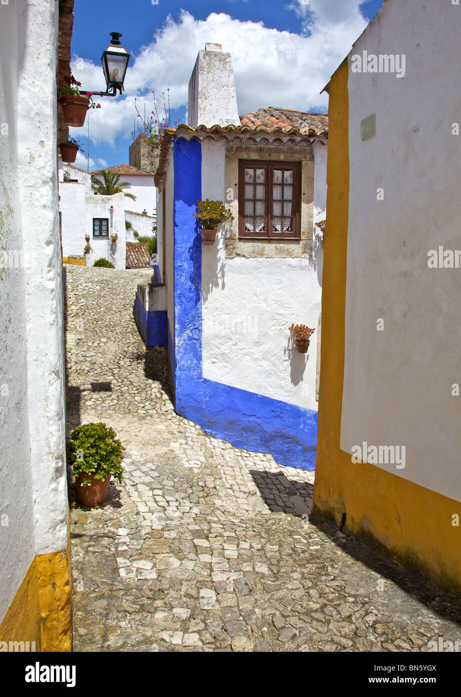 The Medieval Fortified Walled Castle Village of Obidos Stock Photo - Alamy