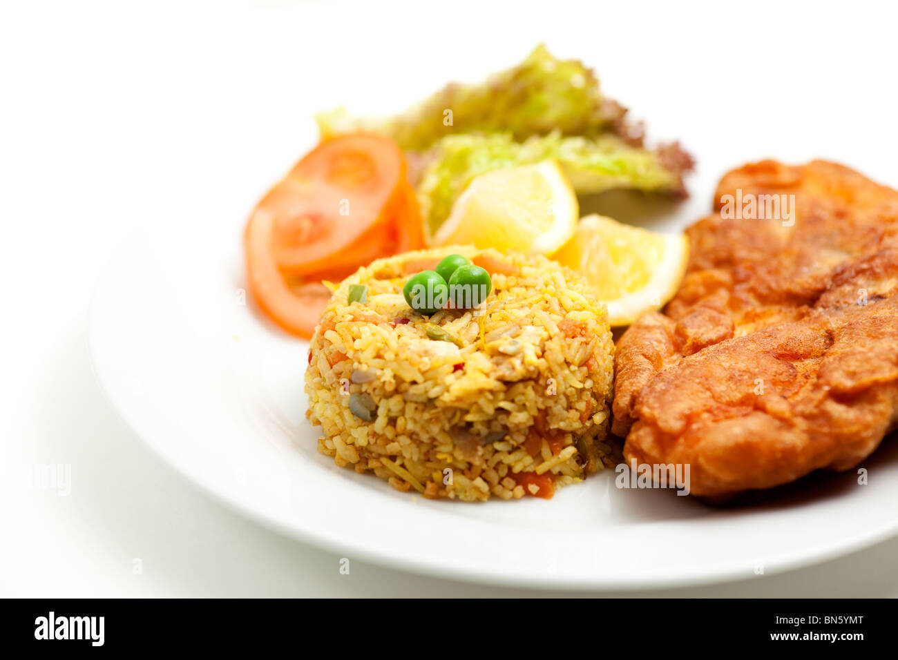 Chicken and rice meal Stock Photo - Alamy