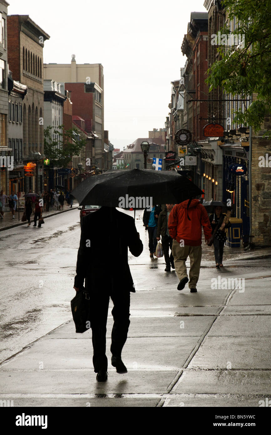Rainy day on Rue Saint-Jean. Quebec City, Canada Stock Photo - Alamy