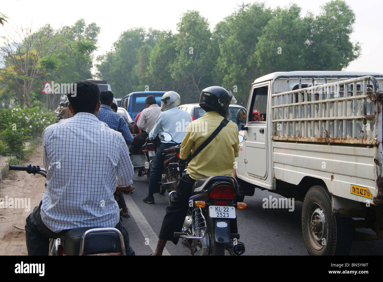 Traffic Block at National Highway in India Stock Photo - Alamy
