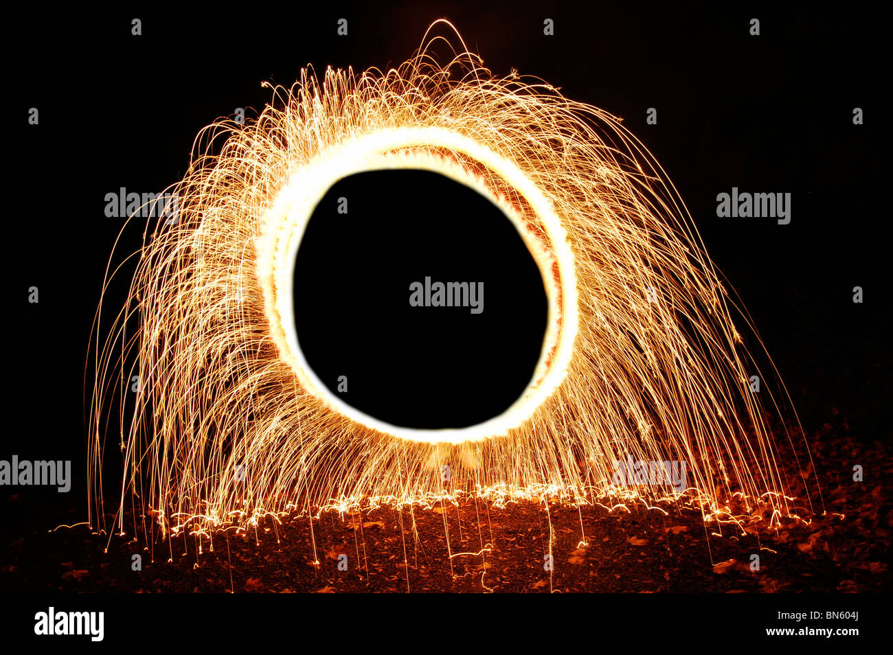 A glowing ring of sparks Stock Photo - Alamy