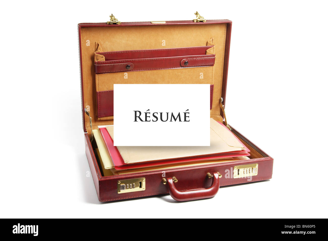 File Folders in Briefcase Stock Photo - Alamy