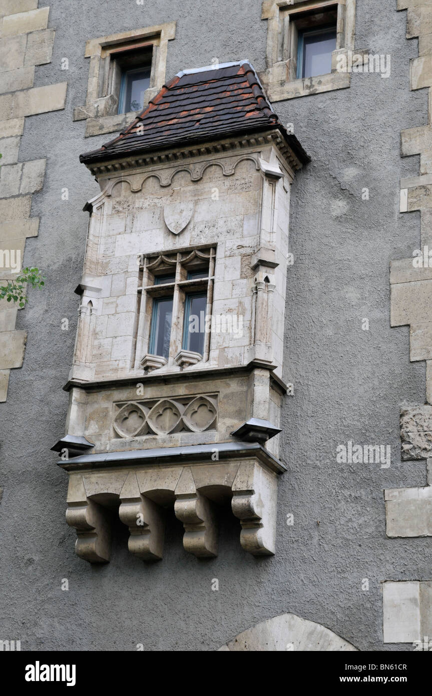 Detail of wall with window of Vajdahunyad Castle,Budapest, the capital ...