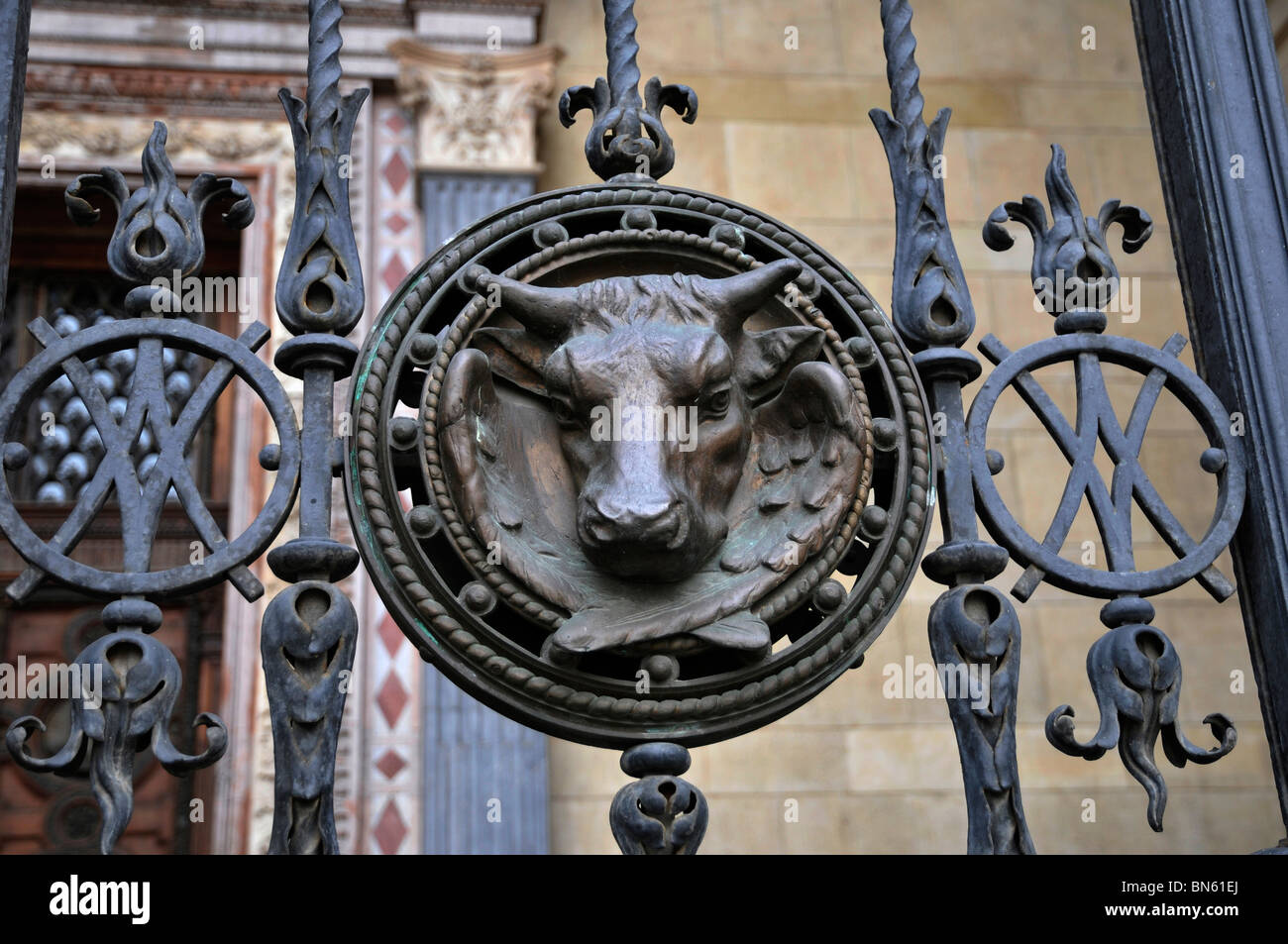 Ornate black metal fence of St. Stephen's Basilica, Budapest, the ...