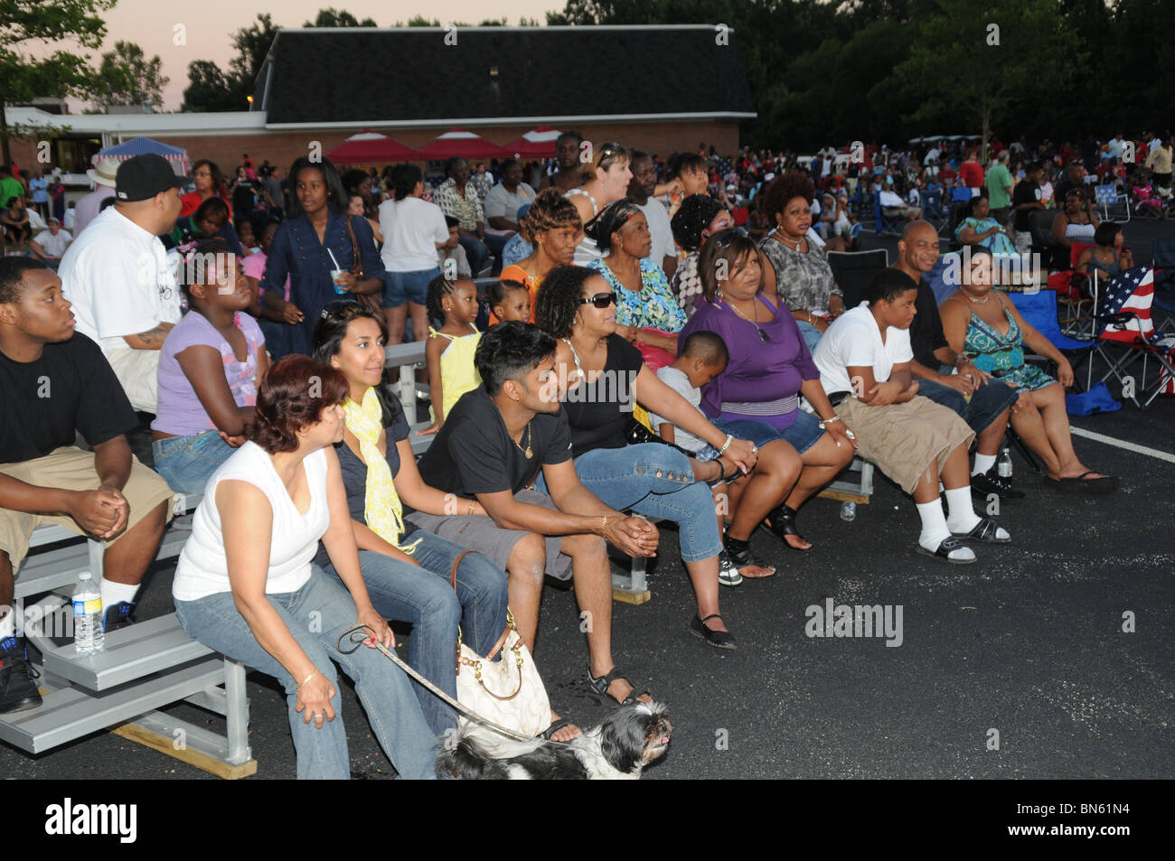 Thousands of people waiting for fireworks celebrating July 4 ...