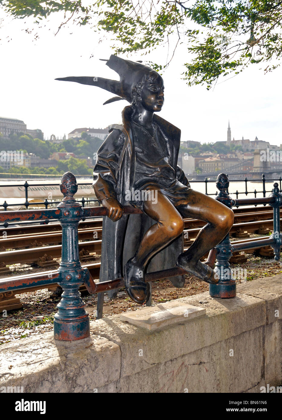 Bronze statue of The Little Princess, Budapest, Hungary, Europe Stock ...