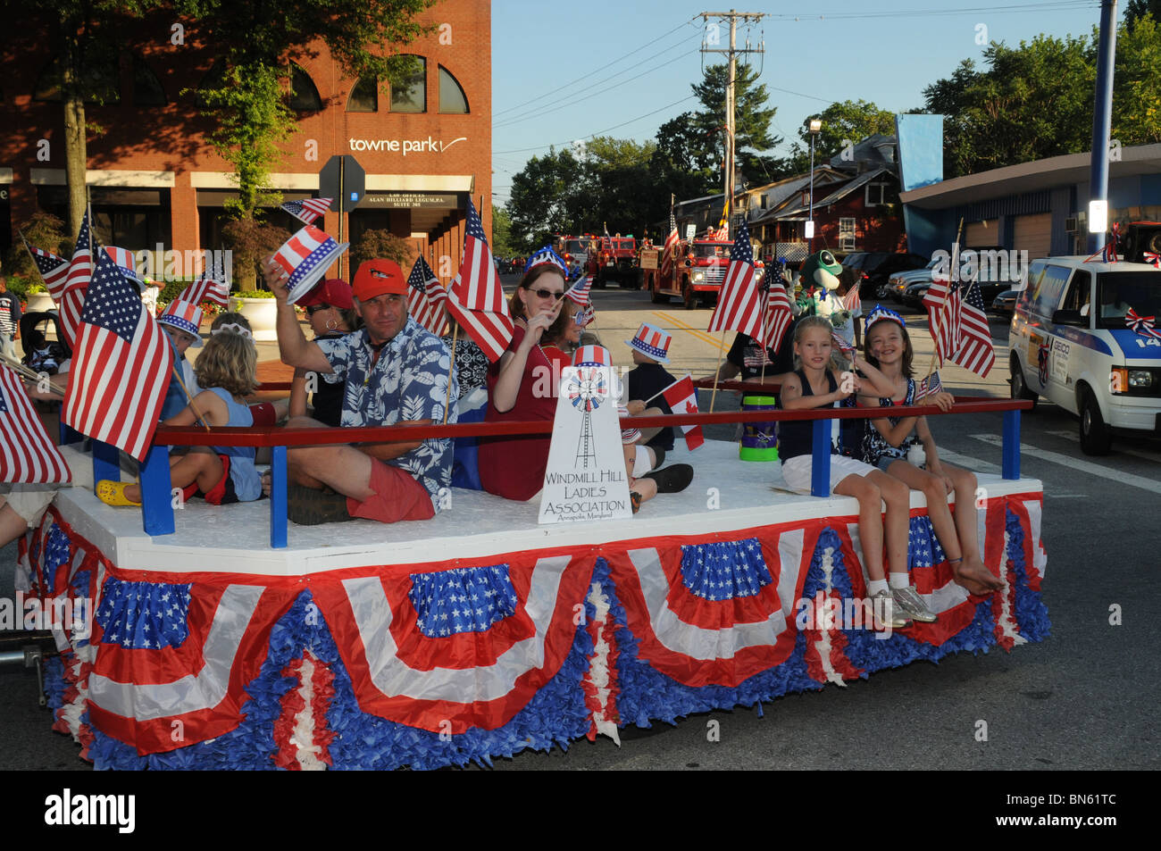 A patriotic float in the Independence Day Parade in Annapolis, Maryland ...