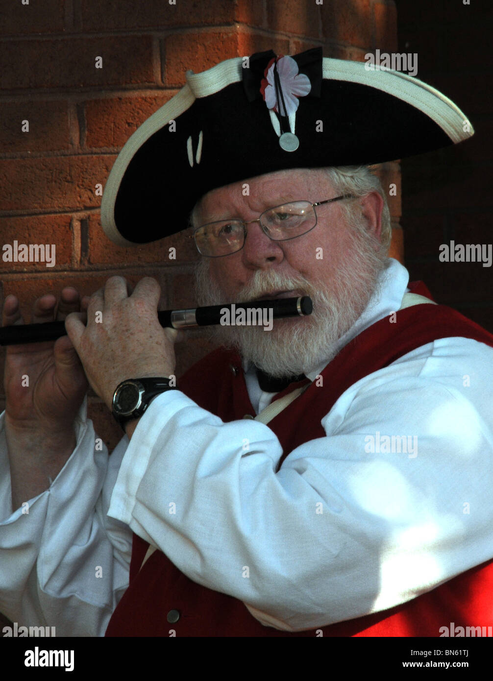 : One of the members of the Revolutionary Pipe and Bugle Corp ...