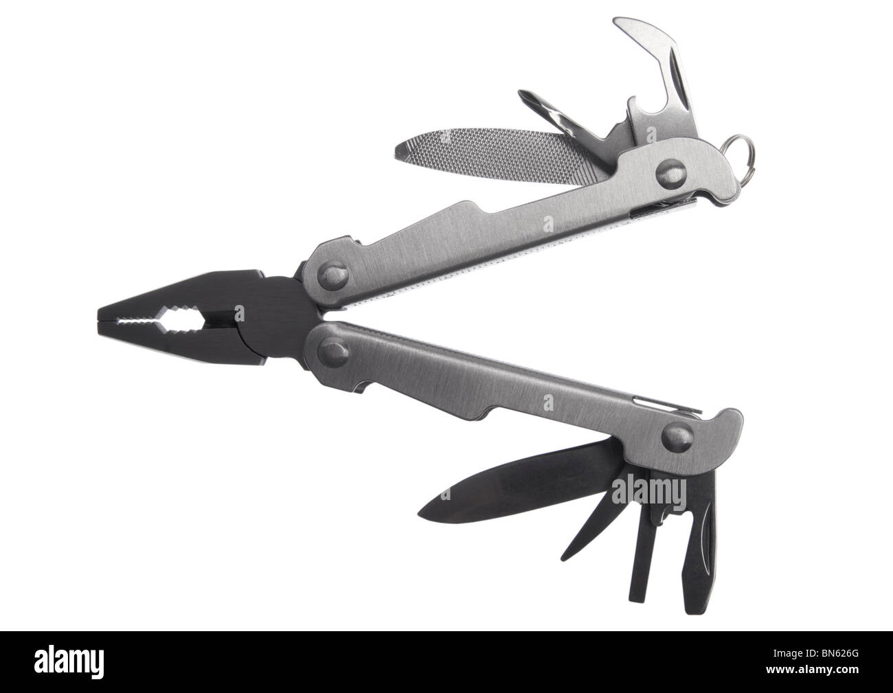 Multi tool on white background Stock Photo - Alamy