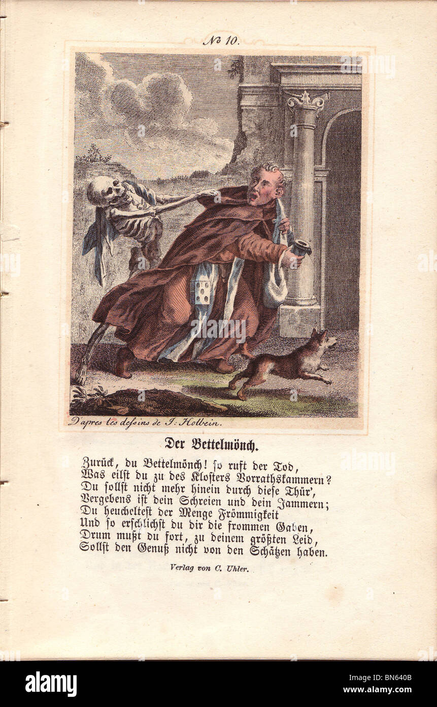 The Monk or mendicant friar from Mechel's "Triumph of Death" 1862 Stock ...