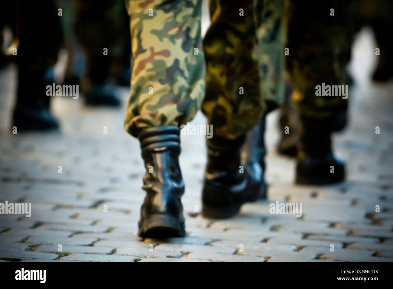 Soldiers march in formation Stock Photo - Alamy