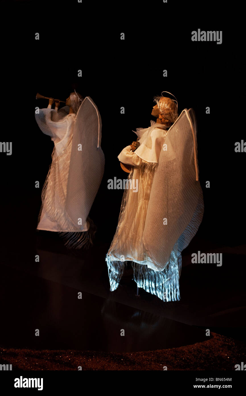 Angels at the nativity scene or crèche in the Notre Dame Cathedral in ...