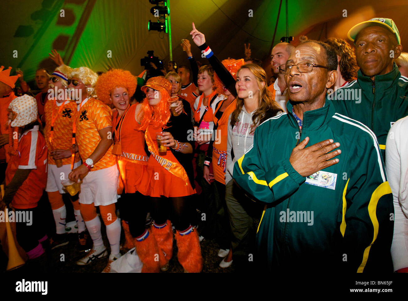 Dutch supporters at the World Cup Soccer in South Africa Stock Photo ...
