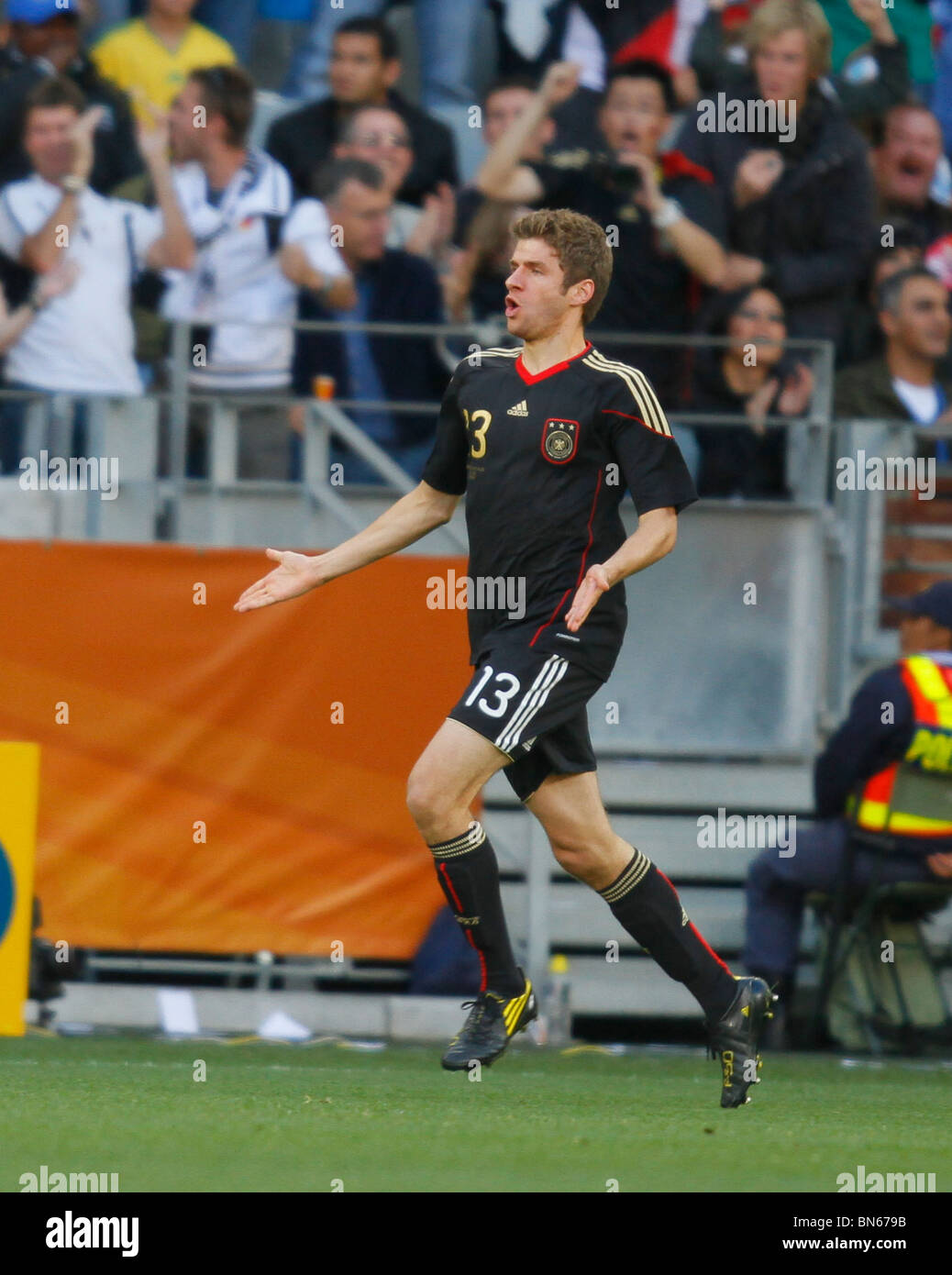 THOMAS MUELLER CELEBRATES GOAL ARGENTINA V GERMANY GREEN POINT STADIUM ...