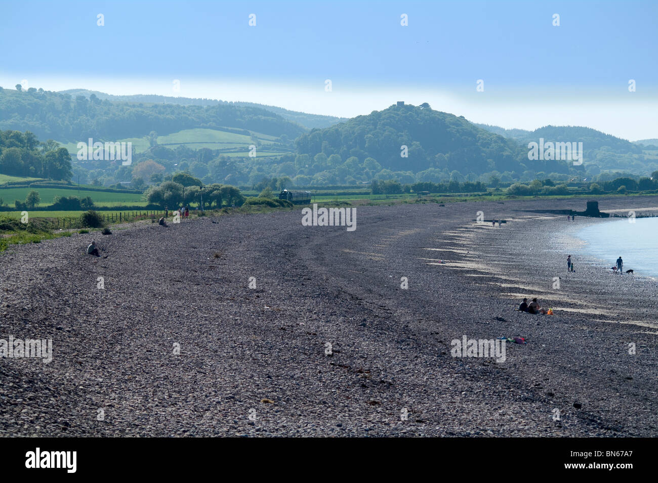 blue anchor bay holiday resort somerset coast uk Stock Photo - Alamy