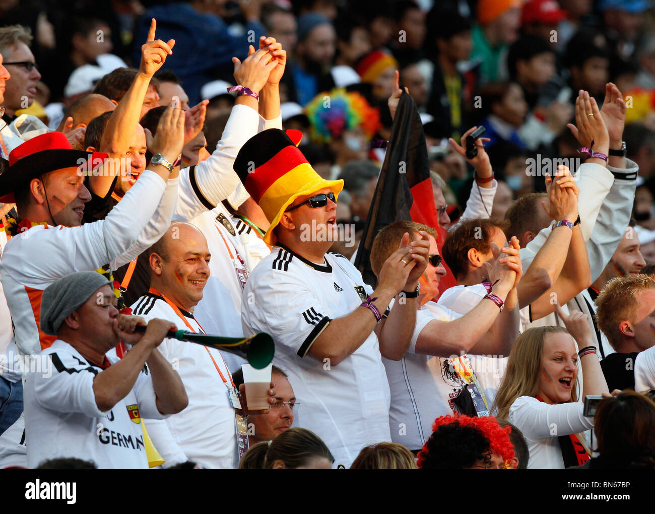 GERMAN FANS CELEBRATE EMPHATIC ARGENTINA V GERMANY GREEN POINT STADIUM ...