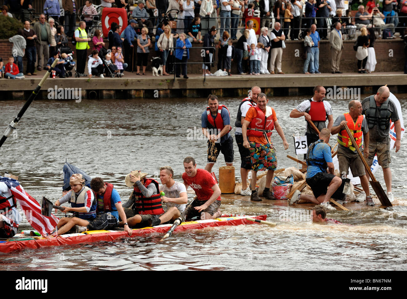 The annual Chester Raft Race on the River Dee Stock Photo - Alamy