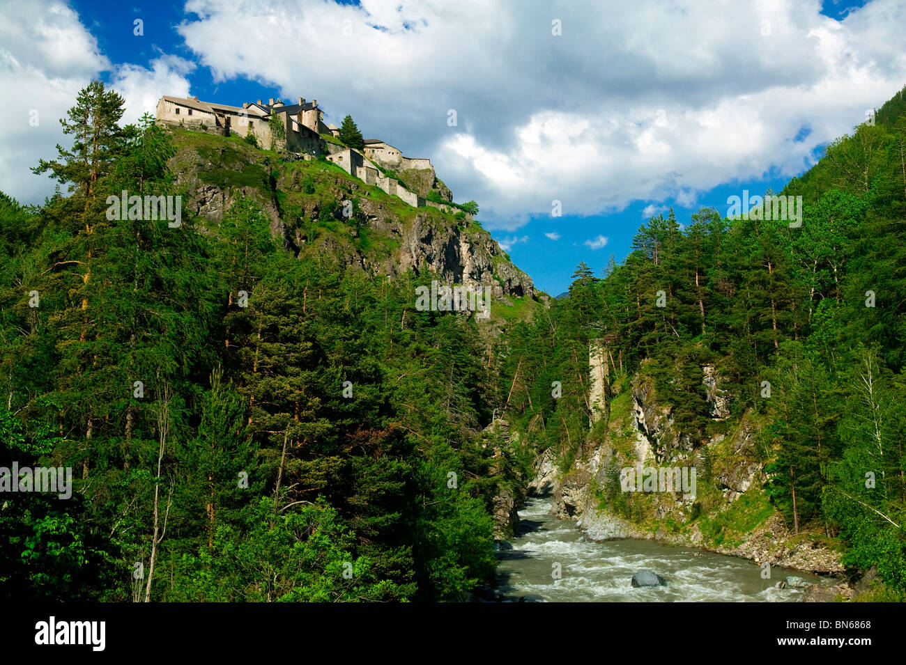 CASTLE OF QUEYRAS, REGIONAL PARK OF QUEYRAS, HAUTES ALPES, FRANCE Stock ...