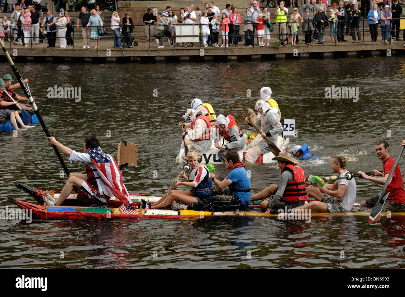 The annual Chester Raft Race on the River Dee Stock Photo - Alamy