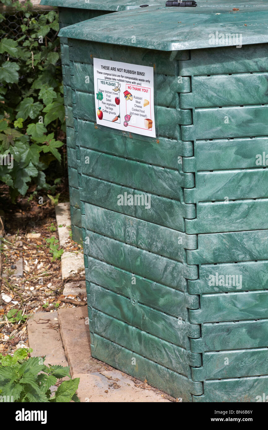 Compost bins at nature reserve with sign on saying These are not ...