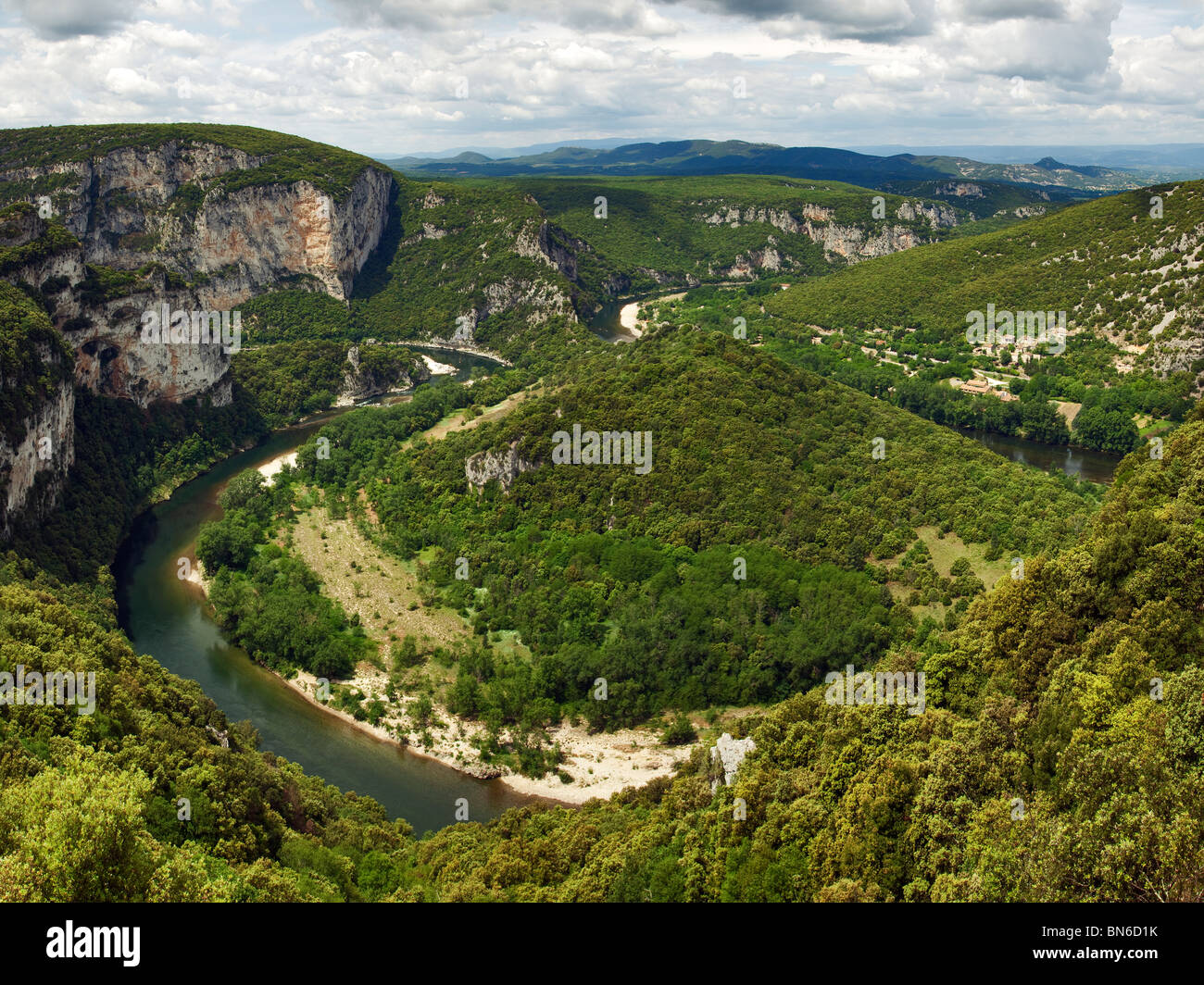 bends of the Ardeche river in it's canyon Stock Photo - Alamy