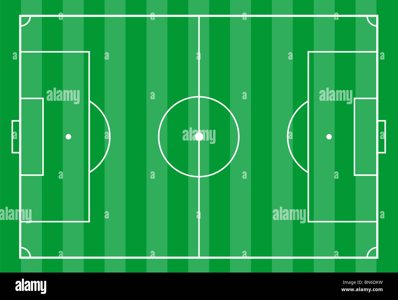 Top view of a soccer field. Useful for planning soccer strategies Stock ...