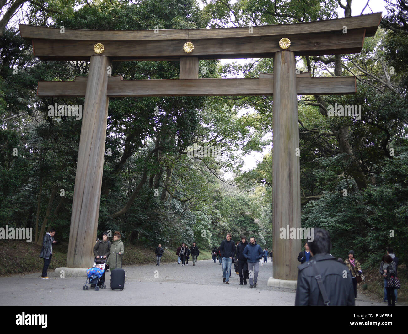 Japan, Tokyo, Meiji Shinto Shrine Entrance Gate Stock Photo - Alamy