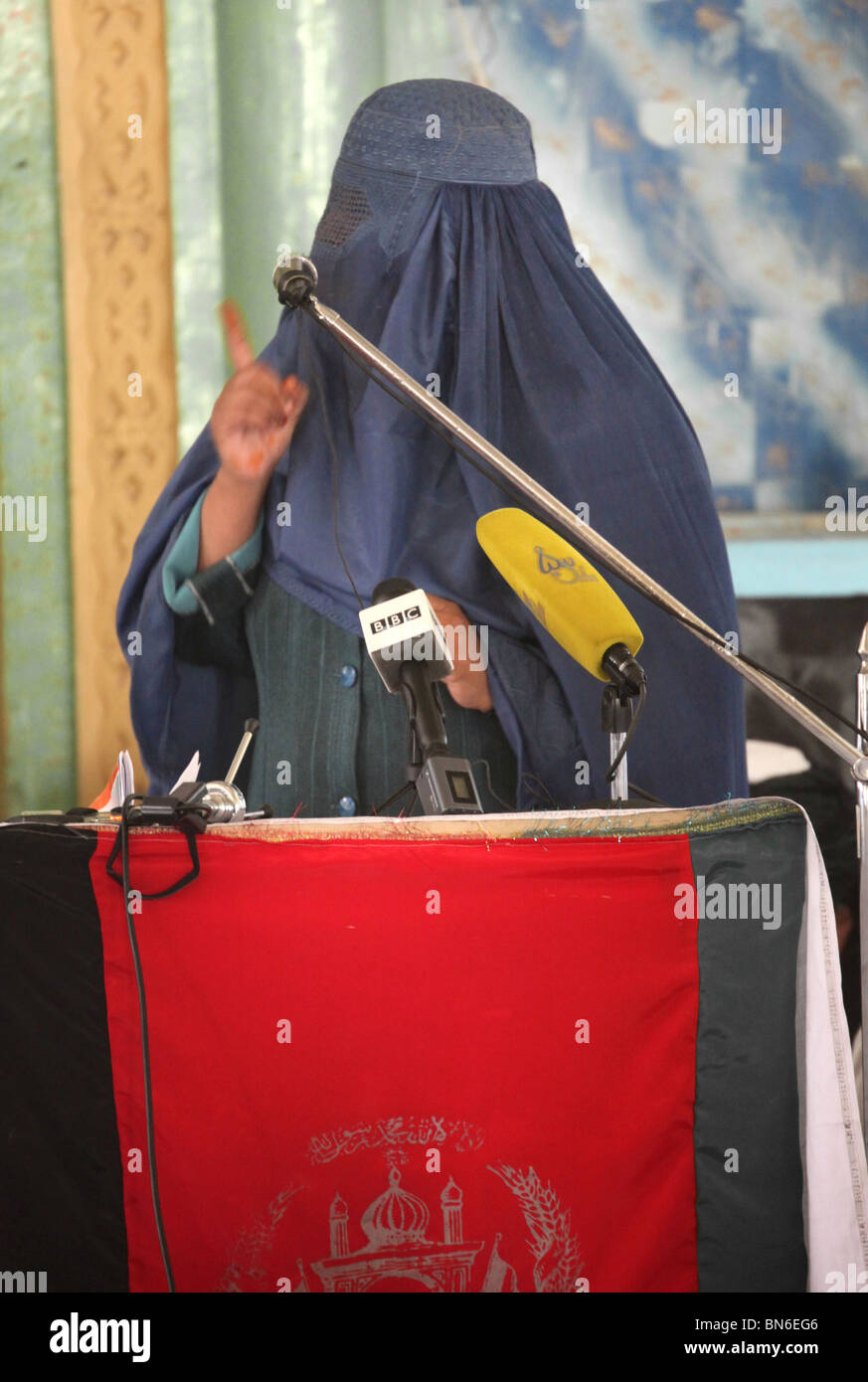 women in Burqa speeches for public in Afghanistan Stock Photo - Alamy