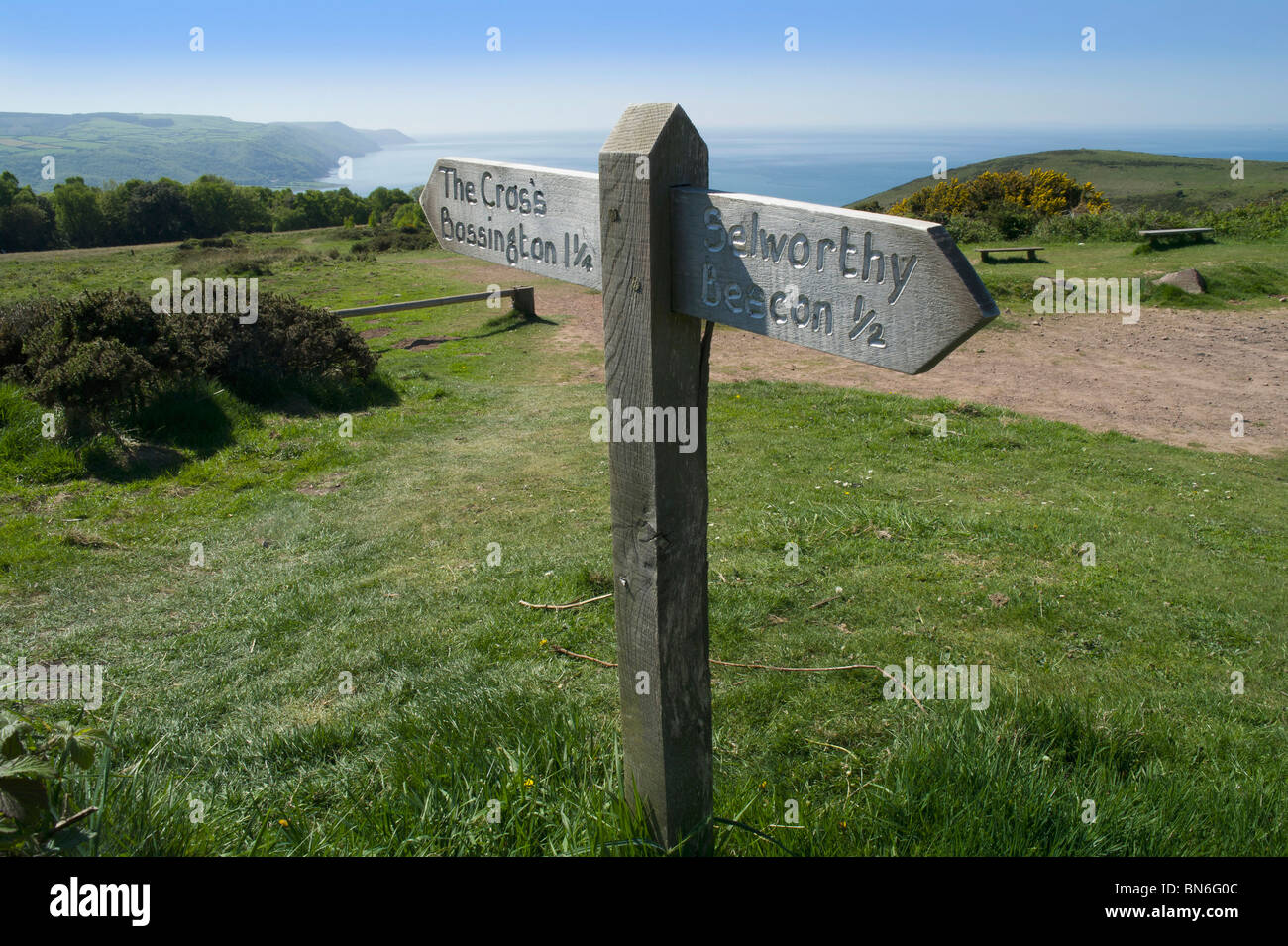 view from north hill minehead looking towards the somerset coast Stock ...