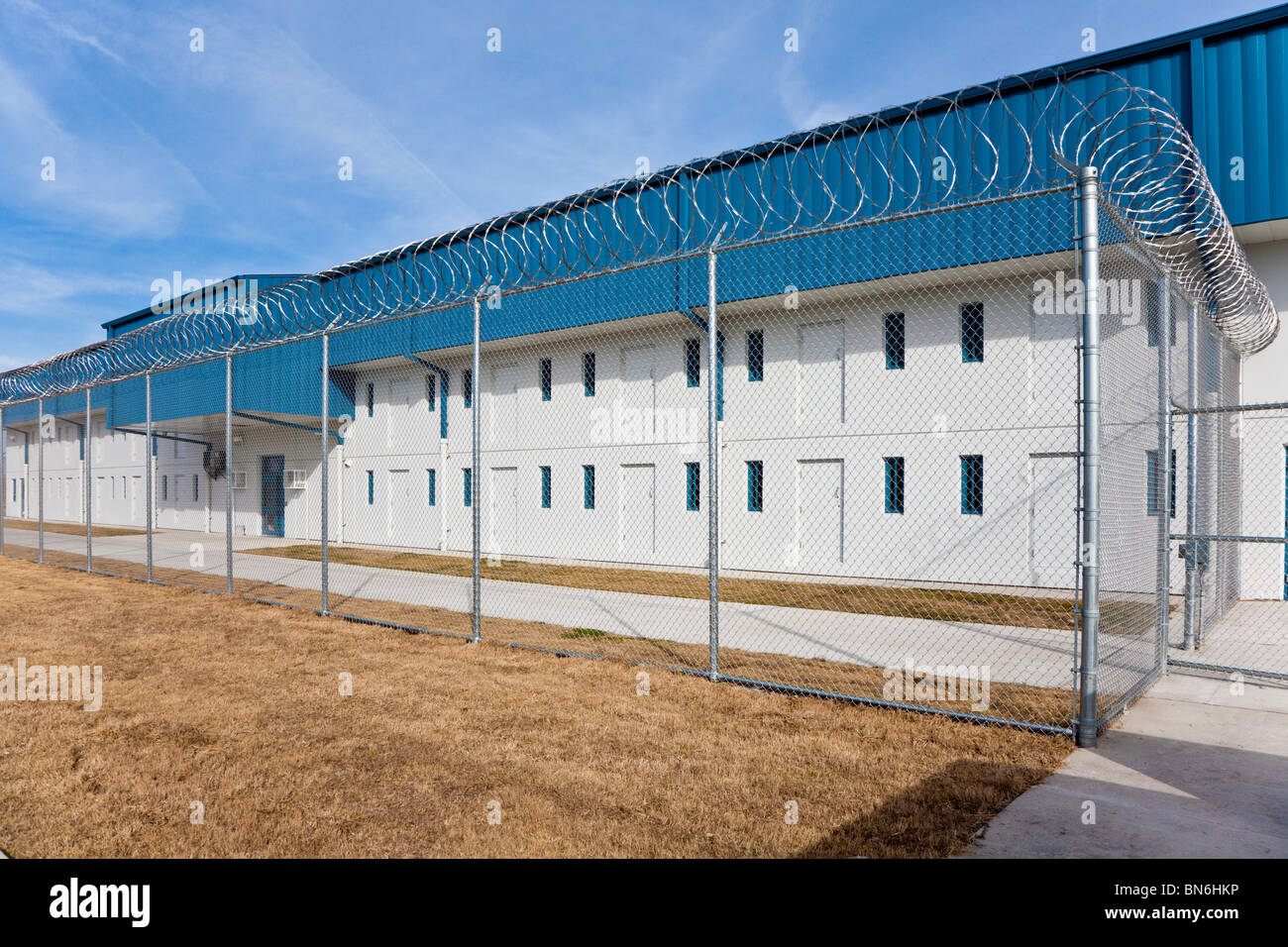 Florida - Feb 2009 - Razor wire and chain link fences at a correctional ...