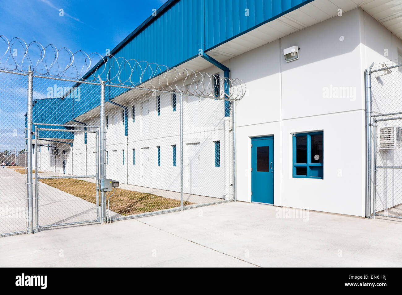 Florida - Feb 2009 - Razor wire and chain link fences at a correctional ...