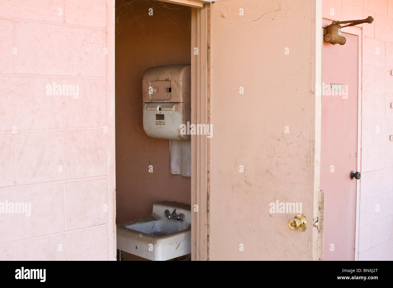 pink bathroom at a roadside dinner in New Mexico Stock Photo - Alamy