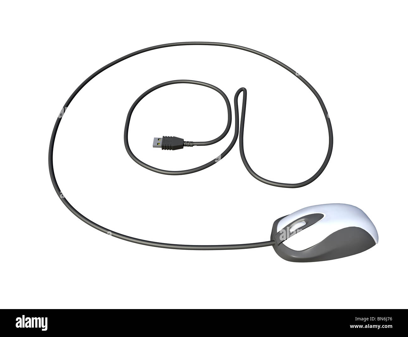 mouse cable sign at illustration Stock Photo - Alamy
