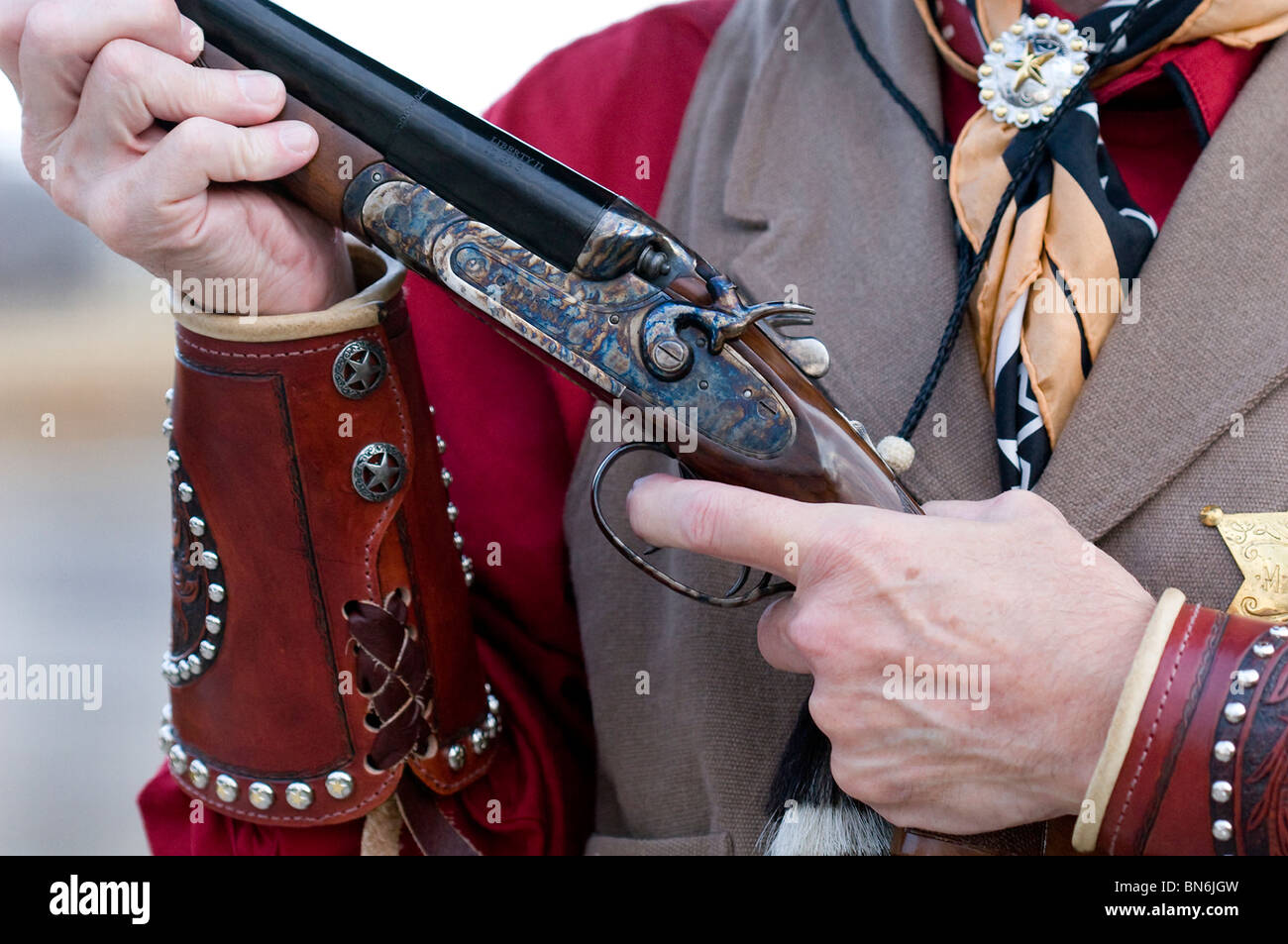 An Old West rifle close up Stock Photo - Alamy