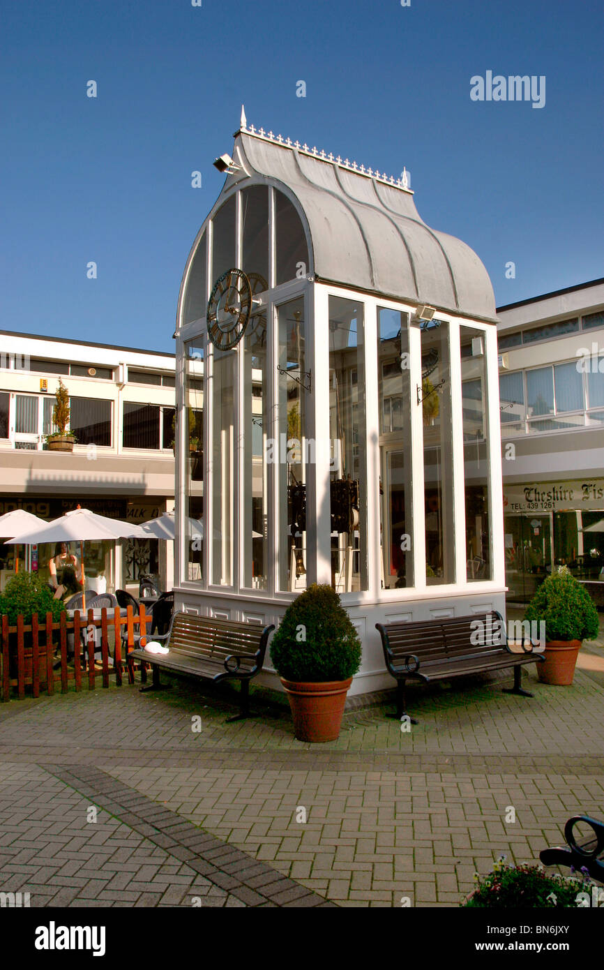 England, Cheshire, Stockport, Bramhall village shopping precinct ...