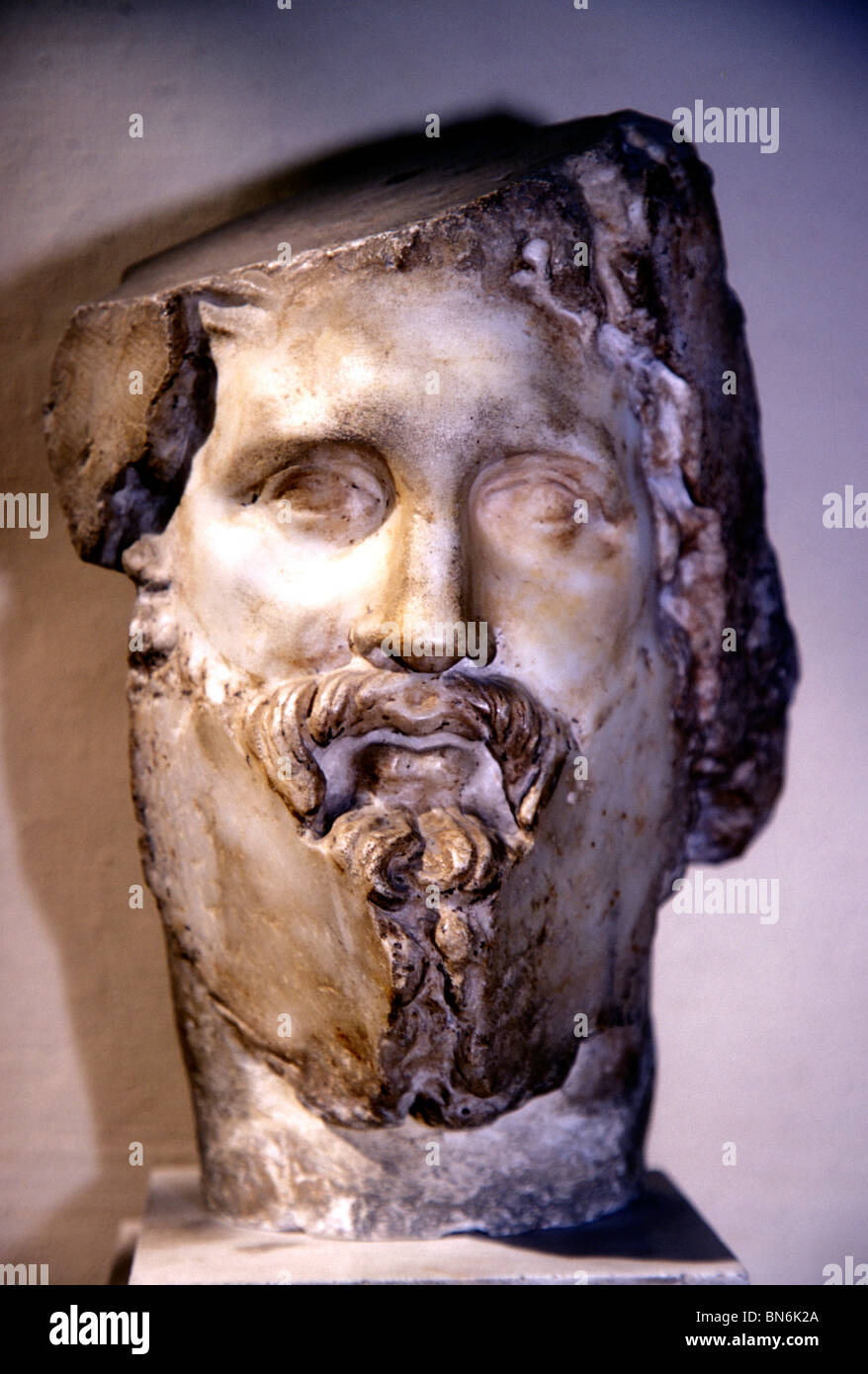 Bust of Asklepios Greek God of medicine, Graeco-Roman Museum in ...