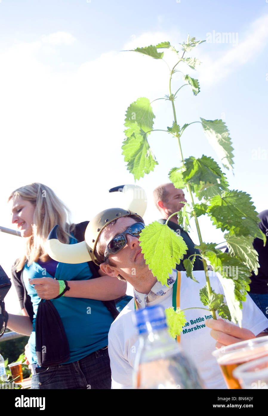 contestant at the world nettle eating championships Stock Photo - Alamy
