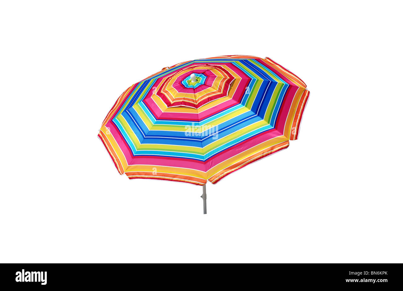 Beach umbrella isolated on white background with clipping path Stock ...