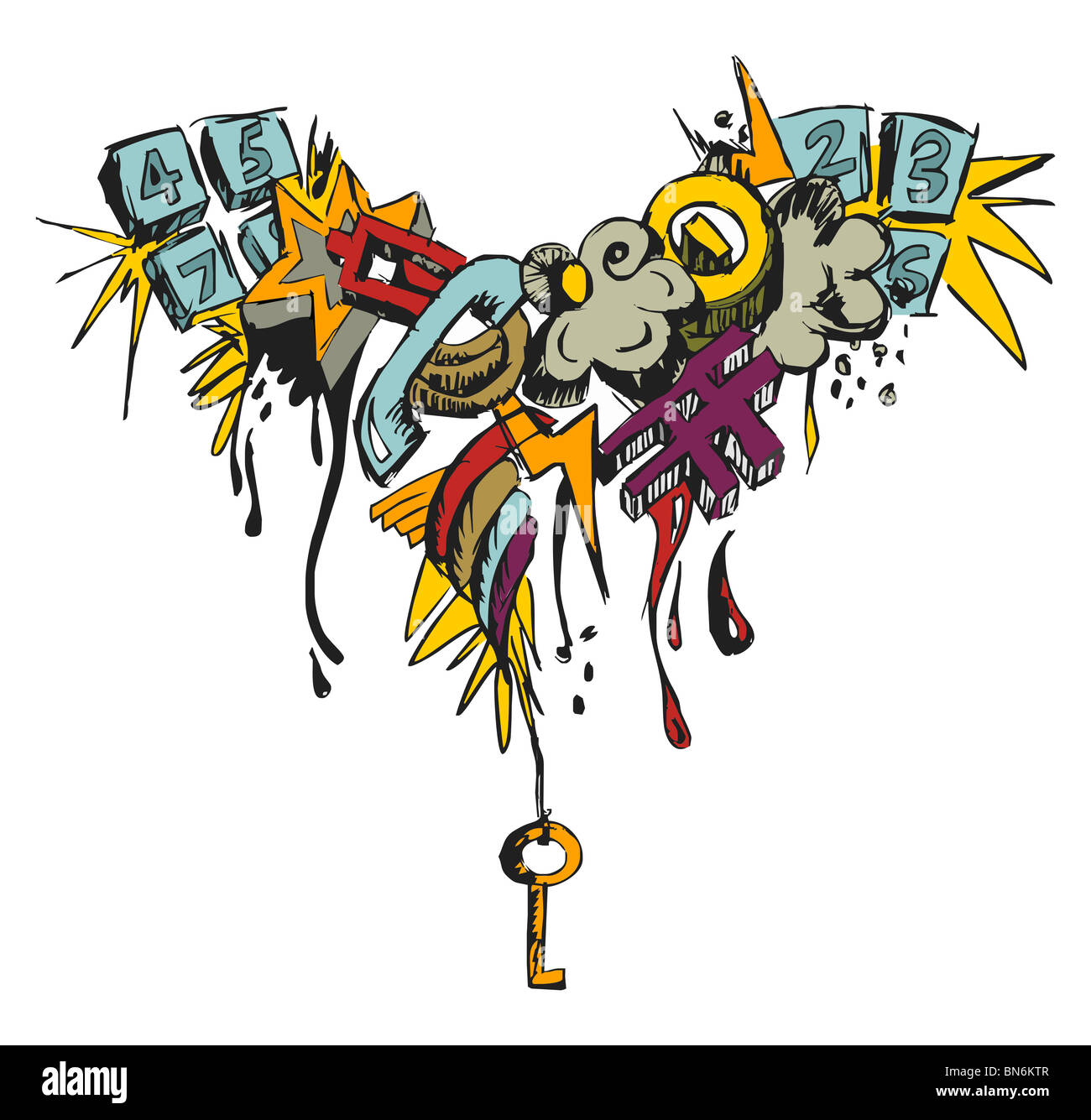 Multicolour graffiti Cut Out Stock Images & Pictures - Alamy