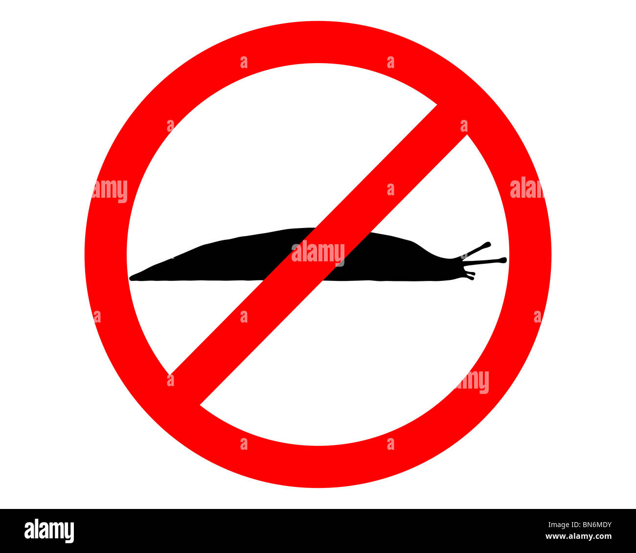 Prohibition sign for slugs Stock Photo - Alamy