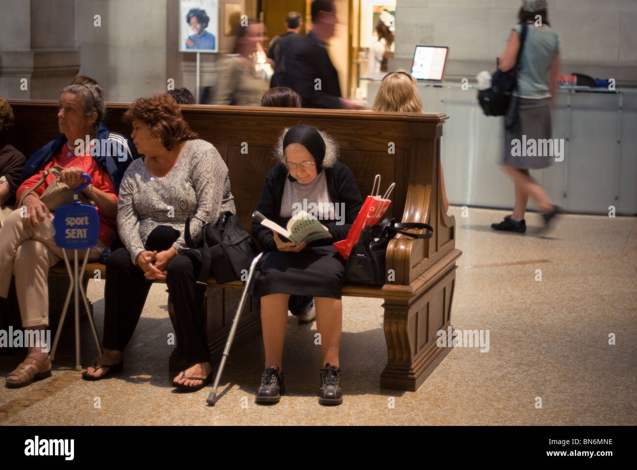 Visitors in the lobby of the Metropolitan Museum of Art in New York on ...