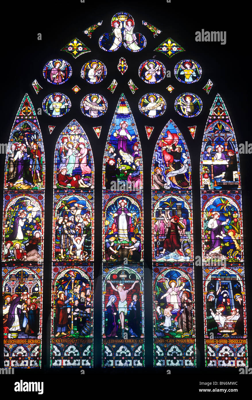 Old Hunstanton parish church, stained glass window by Frederick Preedy ...