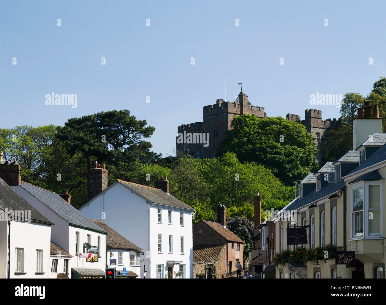 dunster village in somerset england uk Stock Photo - Alamy